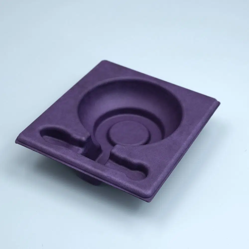 Purple Molded Pulp Insert Sugarcane Paper Tray For Electronic