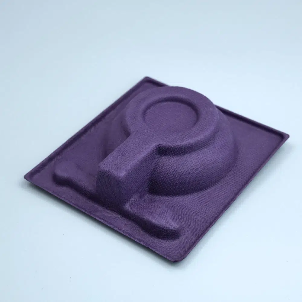 Purple Molded Pulp Insert Sugarcane Paper Tray For Electronic